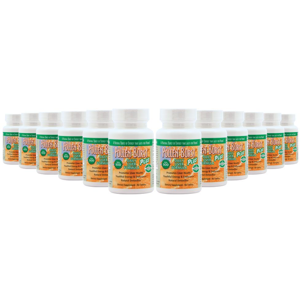 Pollen Burst Plus - Daily Liver Formula - 60 tablets (12 Pack ...